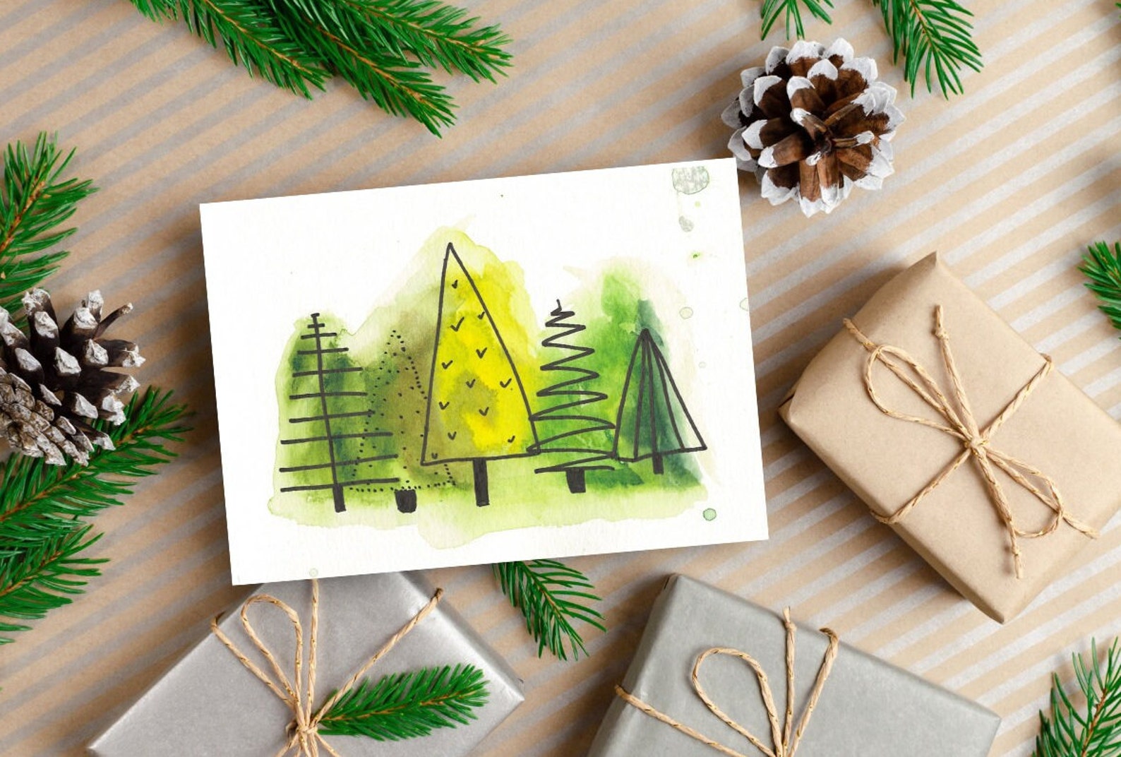Printable Christmas Tree Card / Holiday Cards / Digital Download ...