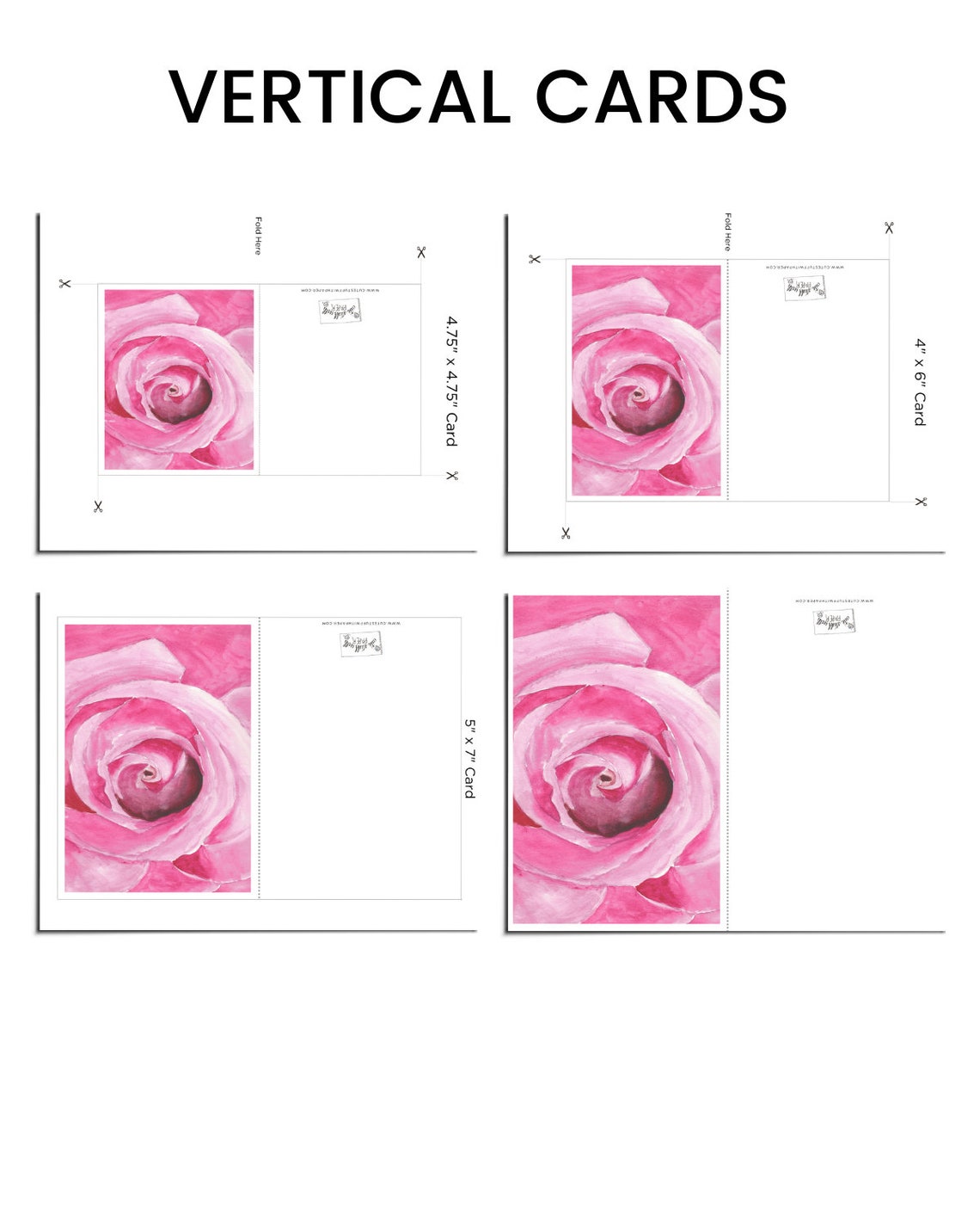 Printable Rose Greeting Card / Water Color Rose Card / - Etsy