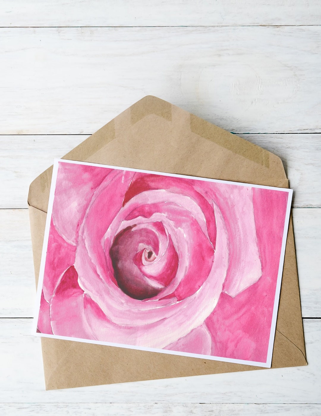 Printable Rose Greeting Card / Water Color Rose Card / - Etsy