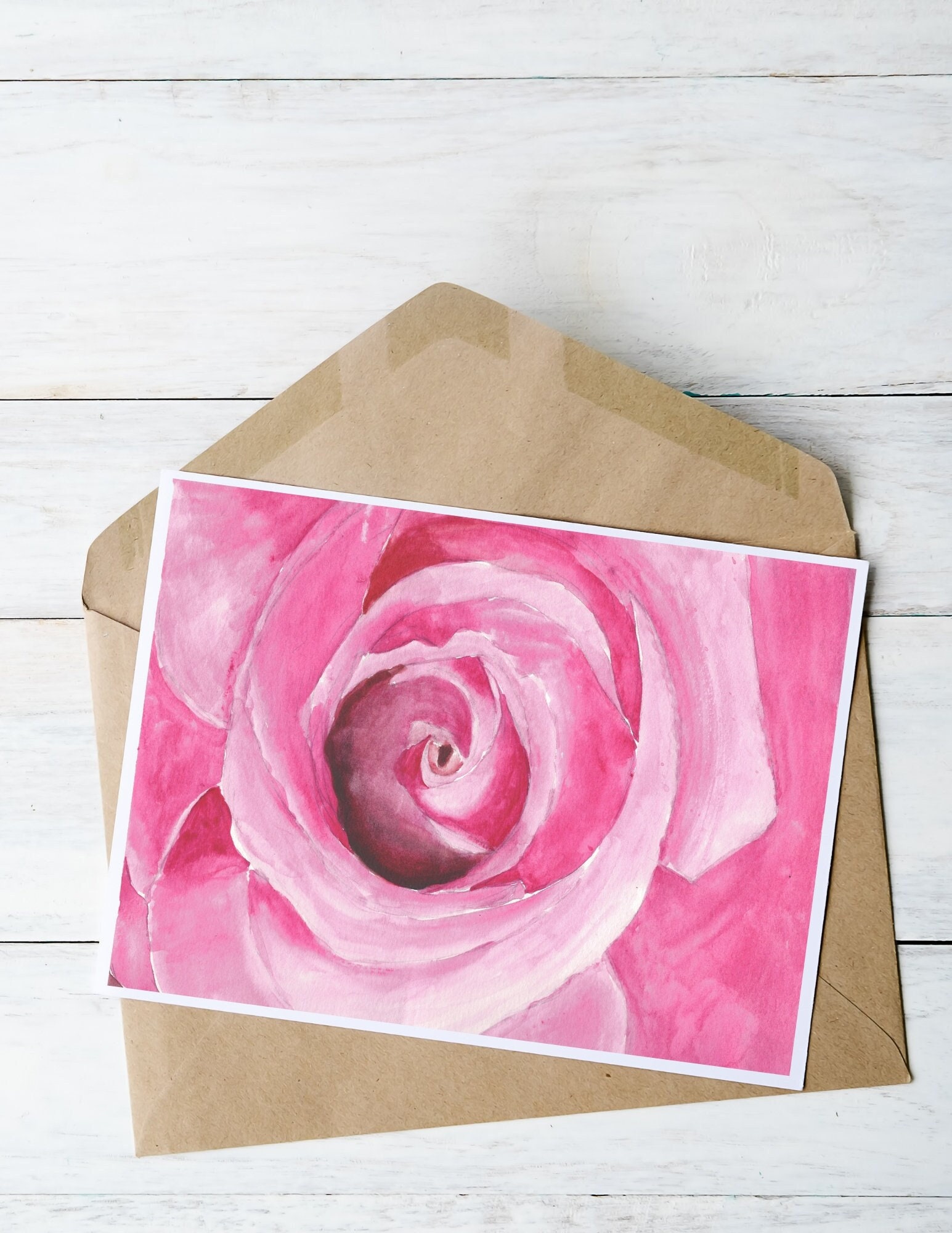 Printable Rose Greeting Card / Water Color Rose Card / - Etsy