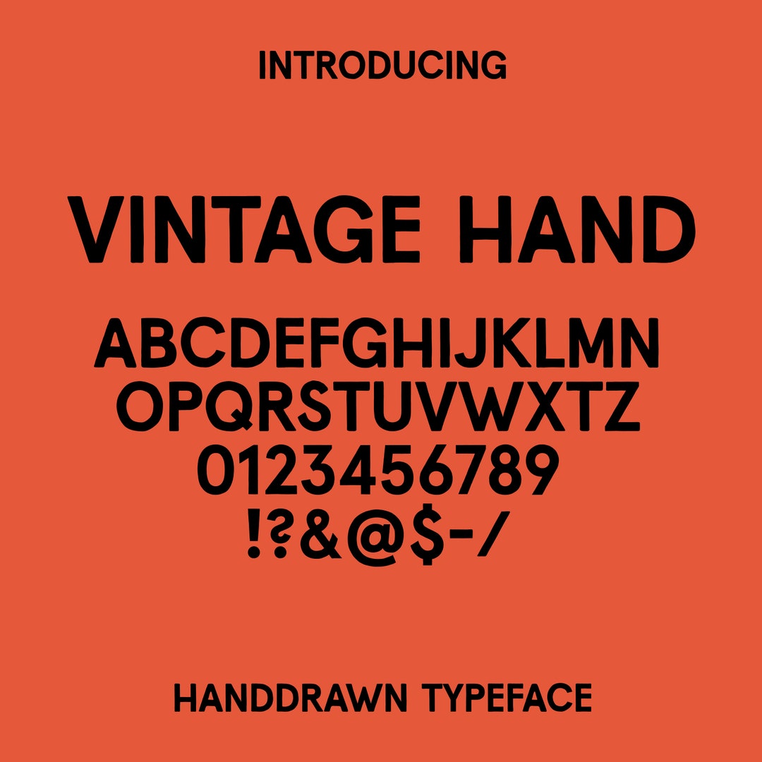 Vintage Hand Font - Etsy