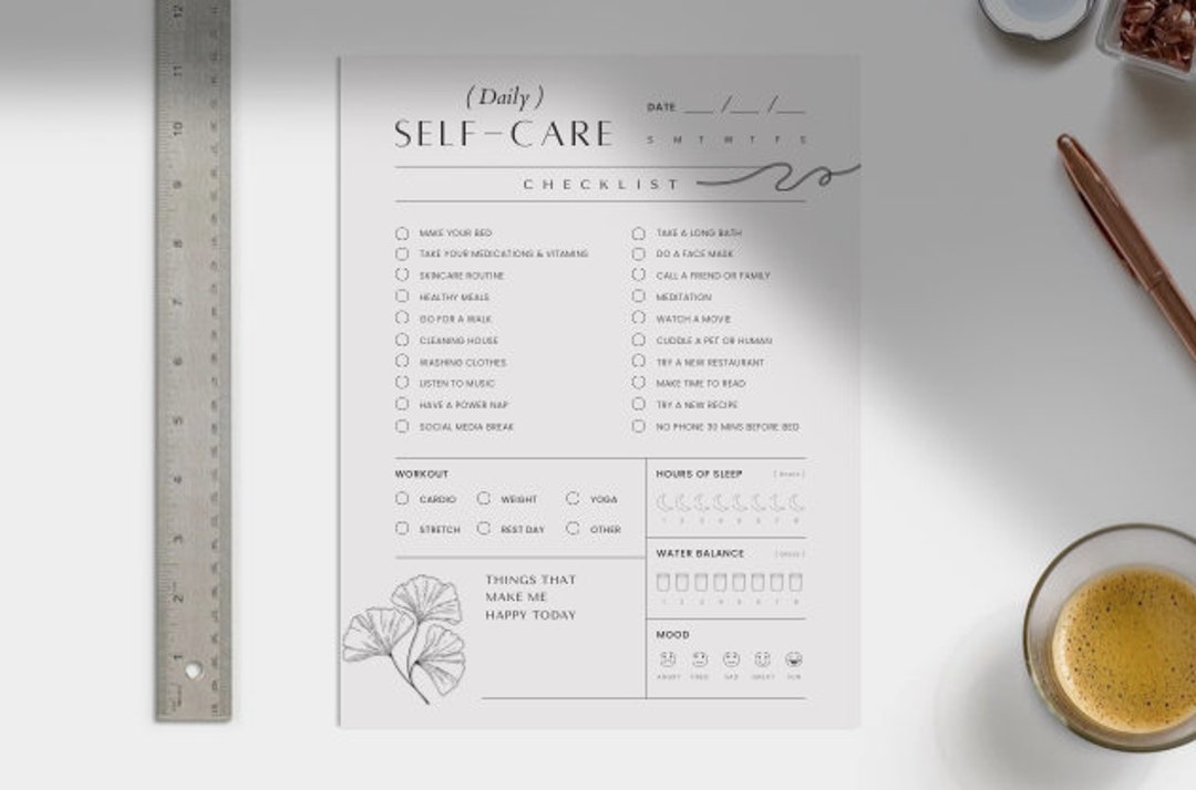 Printable Daily Self-care Routine, Wellness, Self-care, Skin-care ...