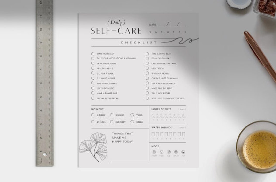 Printable Daily Self-care Routine, Wellness, Self-care, Skin-care ...