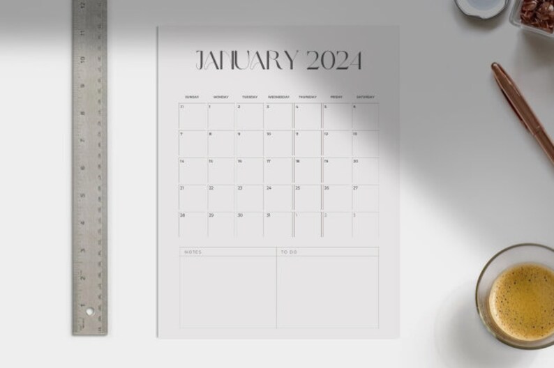 Minimalist, Printable, Aesthetic Weekly and 2024 Yearly Planner ...