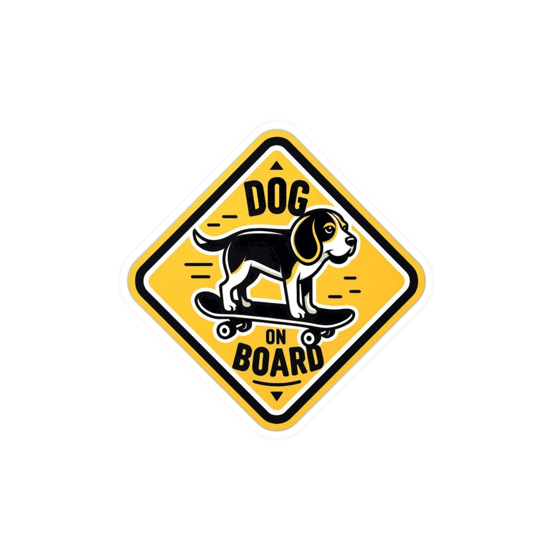 Beagle on (skate)board - Dog on Board Vinyl Decal - Etsy