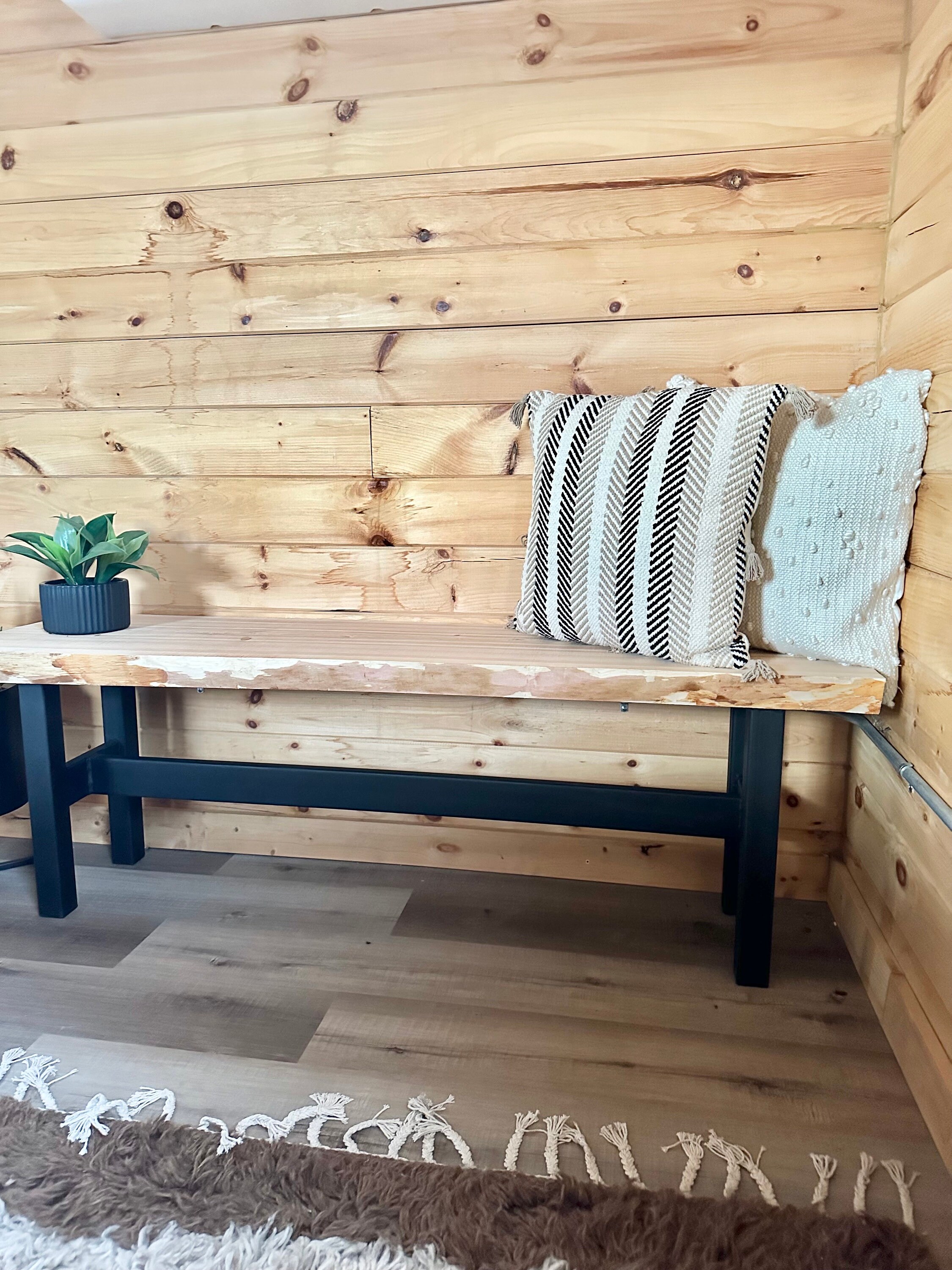 Solid Wood Bench Modern Bench Decorative Bench Bedroom Bench Live Edge ...