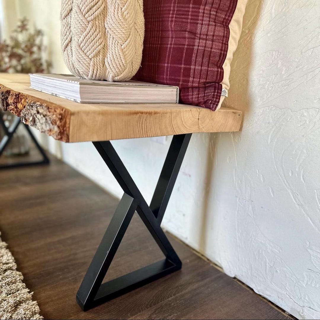 Metal Bench Legs, Industrial Modern Patio Bench Legs, Entryway Console ...