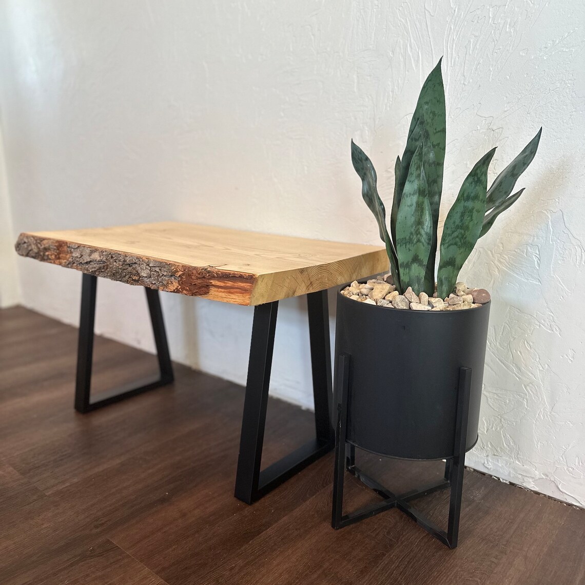Reclaimed Wood Modern Farmhouse Bench With Trapezoid Legs Entryway ...