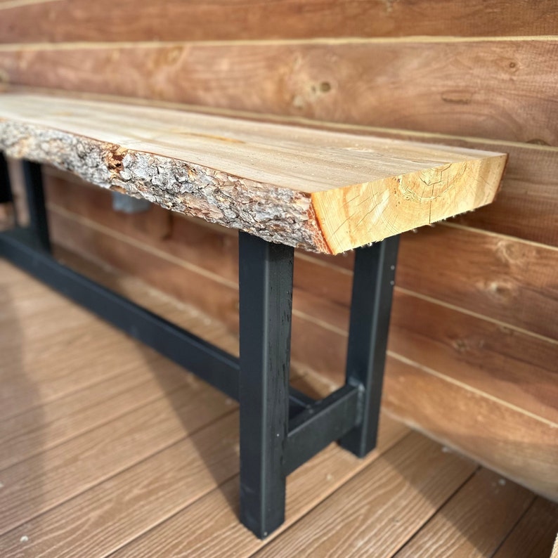 Rustic Modern Bench Entry Way Bench Solid Wood Bench Rustic Wood Entry ...