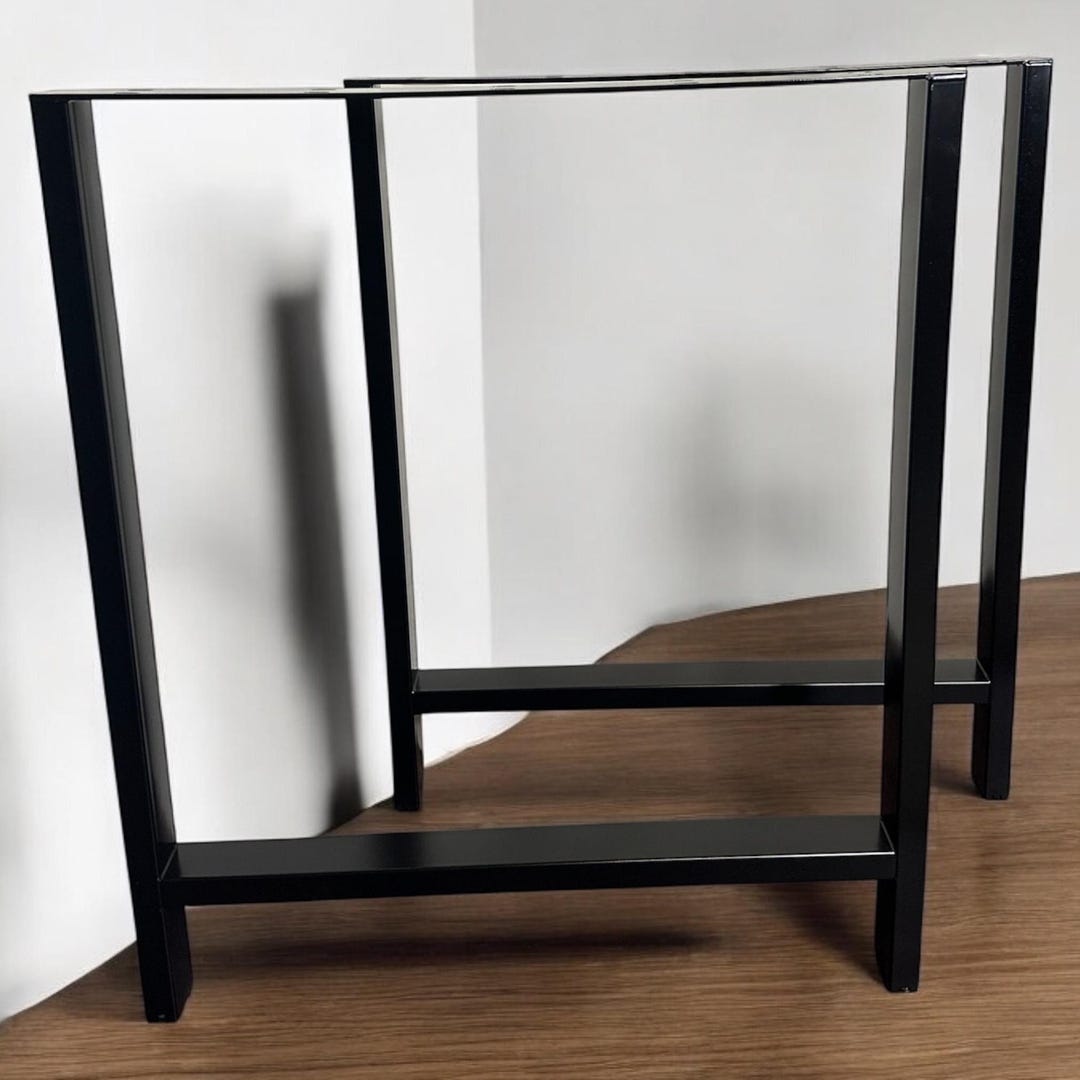 Black Metal Steel Table Legs, Industrial Dining Table Base, Powder ...