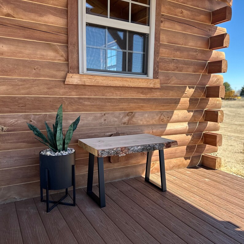 Reclaimed Wood Modern Farmhouse Bench With Trapezoid Legs Entryway ...