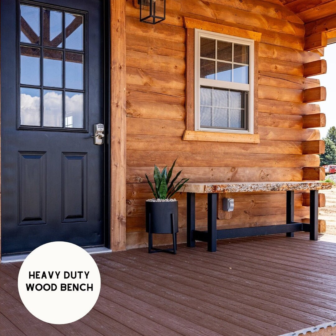 Rustic Modern Bench Entry Way Bench Solid Wood Bench Rustic Wood Entry ...