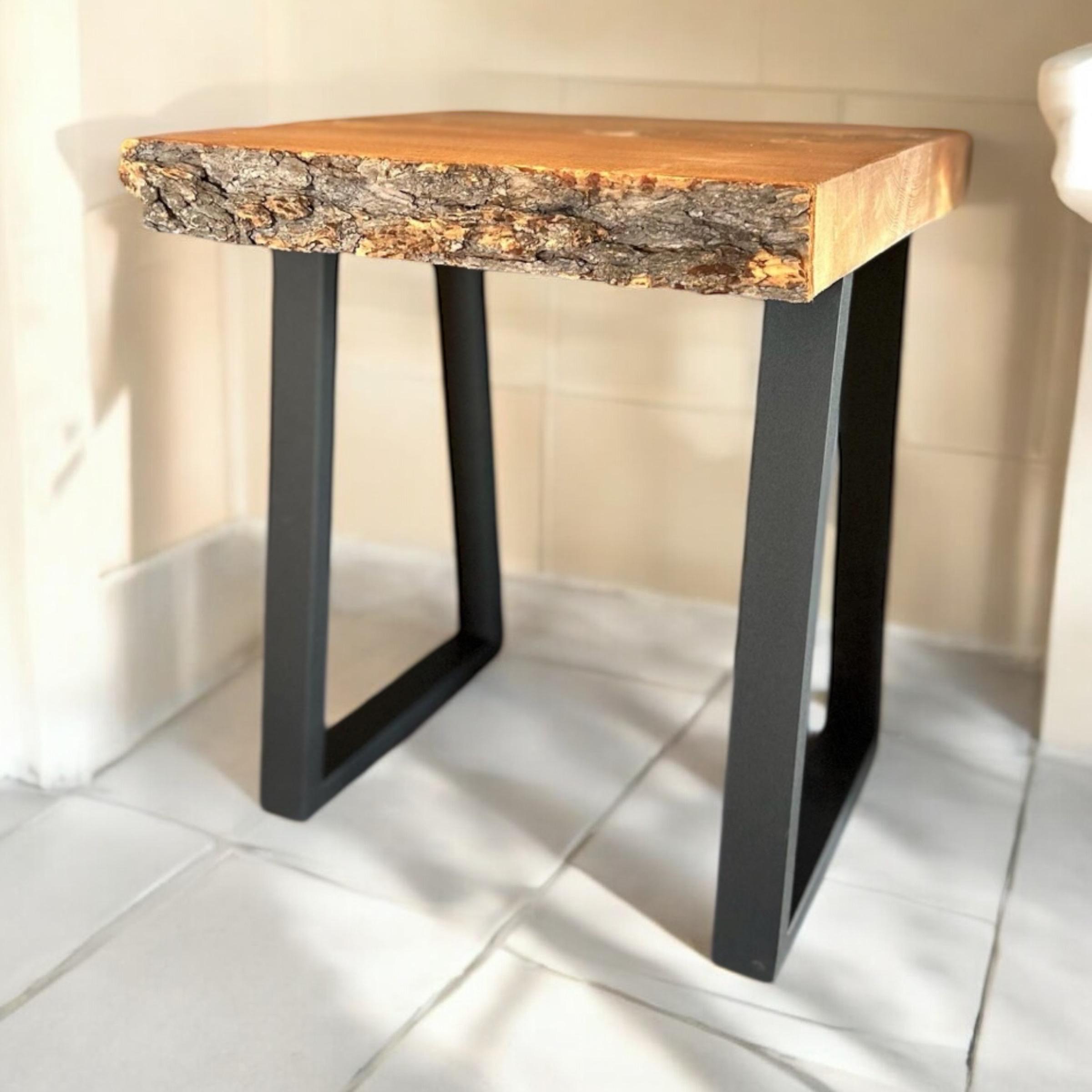 Side Table for Living Room Side Table With Metal Legs Trapezoid Legs ...