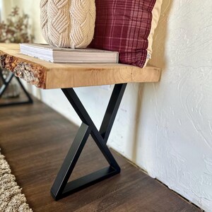 Handmade Rustic Wood Bench, Farmhouse Entryway Bench, Minimal Narrow ...