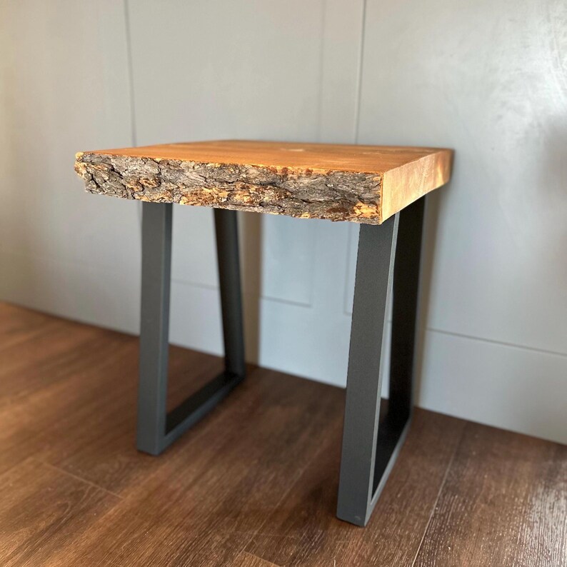 Side Table for Living Room Side Table With Metal Legs Trapezoid Legs ...