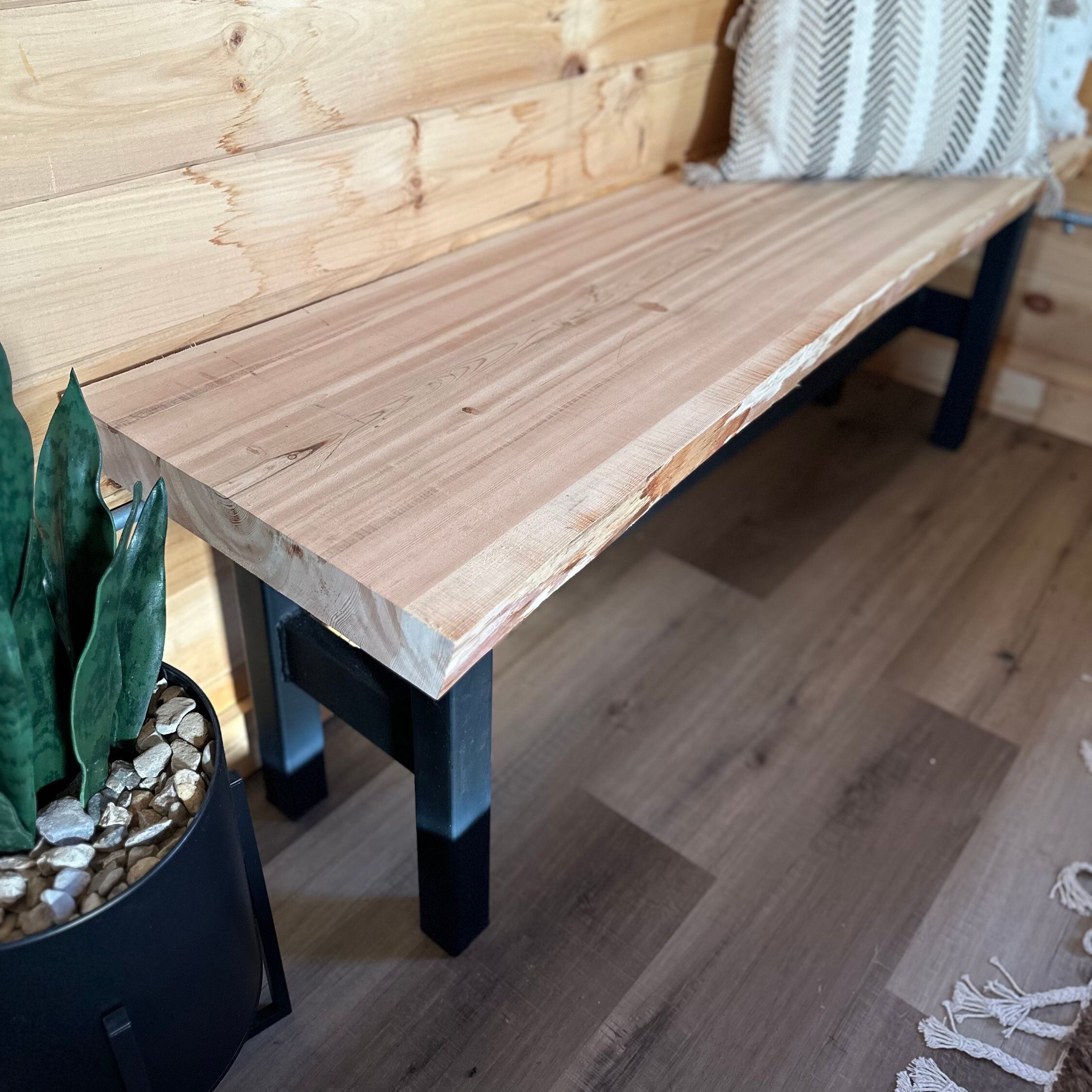 Solid Wood Bench Modern Bench Decorative Bench Bedroom Bench Live Edge ...