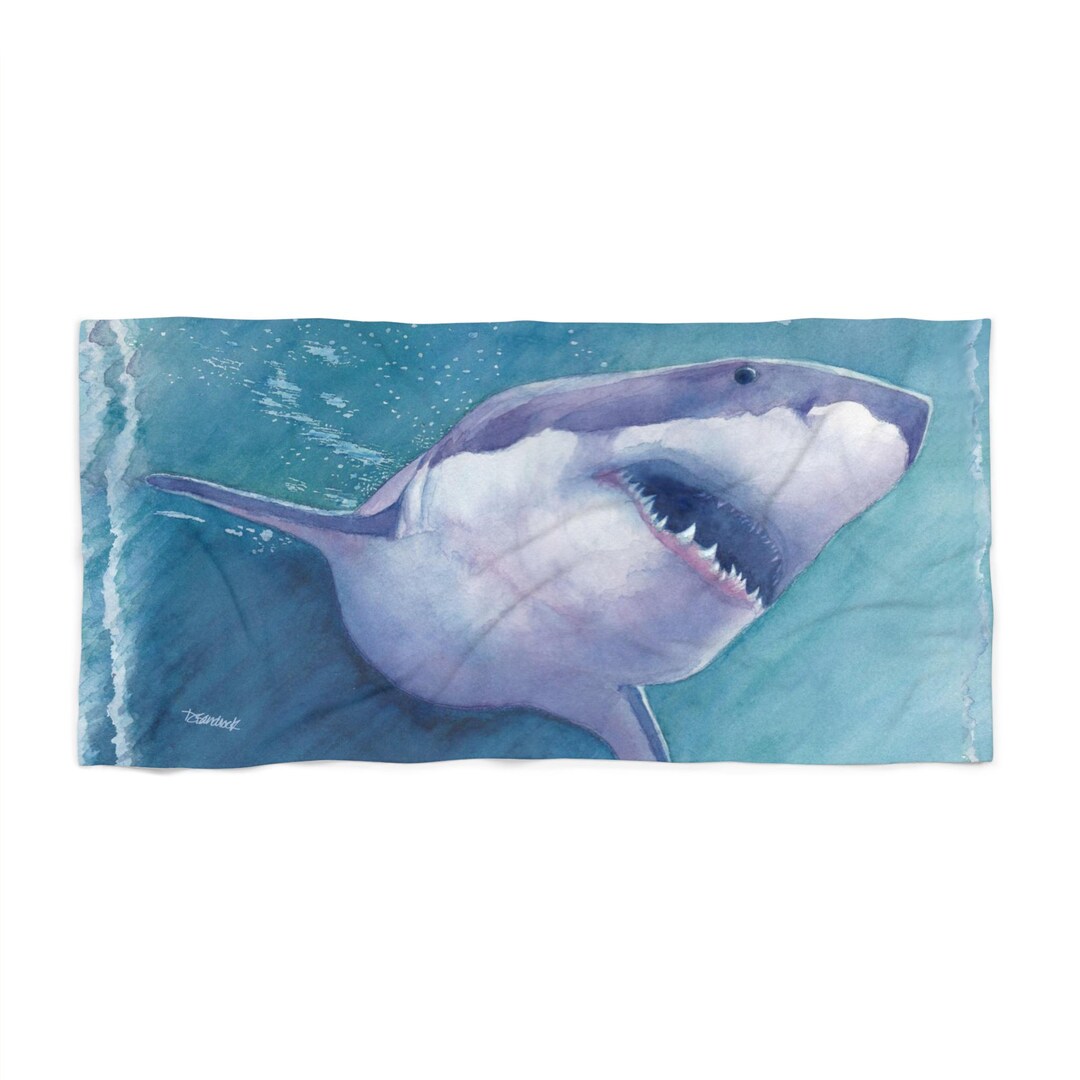 Great White Shark Beach Towel - Etsy