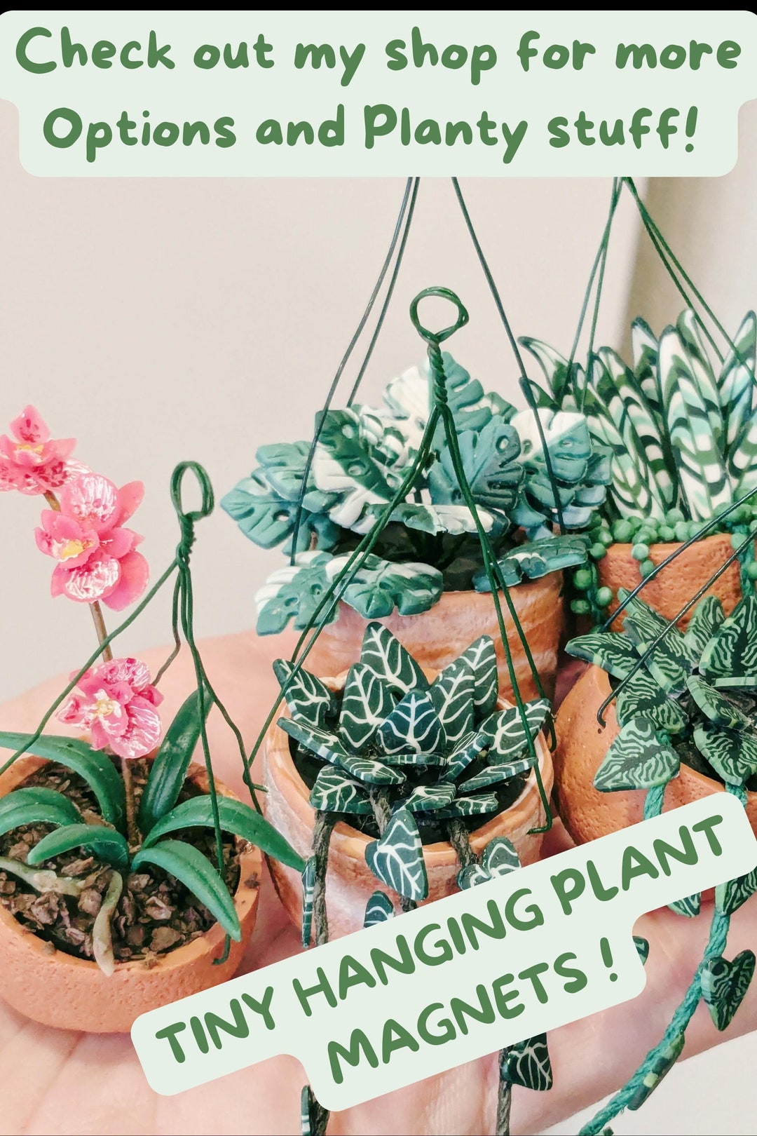 Mini Plant Magnet, Tiny Plant Magnet , Plant Decor, Hanging Planter ...