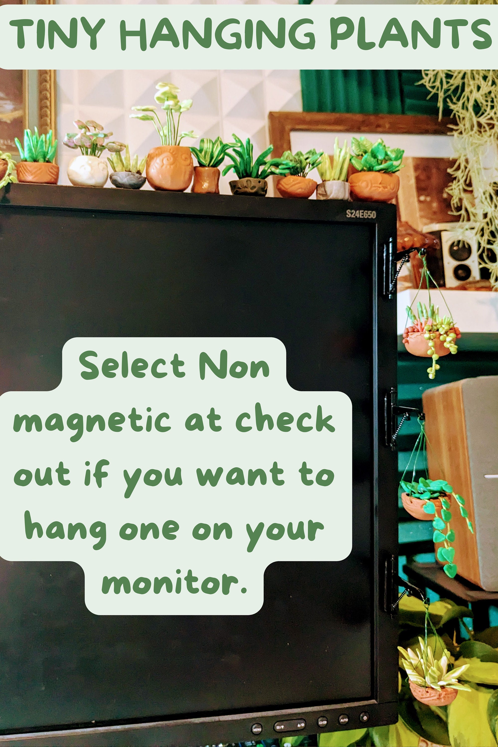 Mini Plant Magnet, Tiny Plant Magnet , Plant Decor, Hanging Planter ...