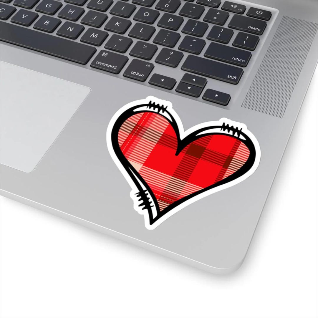 Plaid Heart Doodle Stickers, Love Sticker, Valentine's Day Decor ...