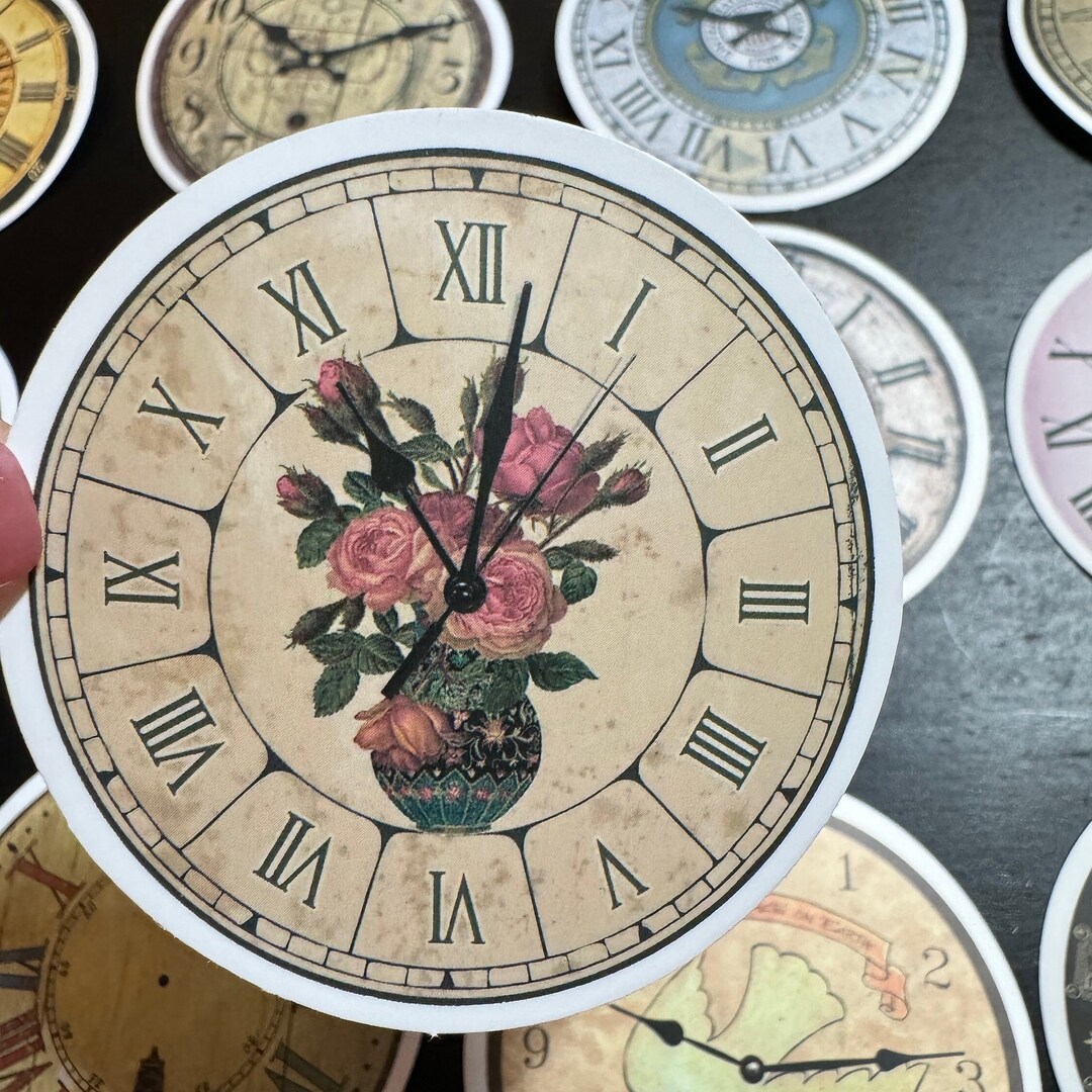 50pcs Clock Dial Vintage Style Stickers Set Decals Skateboard Phone ...