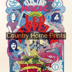 Led Zeppelin Classic Digital Poster 1970s, Classic Rock Memorabilia ...