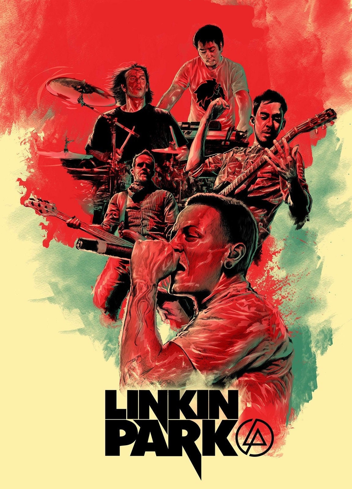 Linkin Park Digital Poster, Music Wall Art Decor,rock Band Poster ...