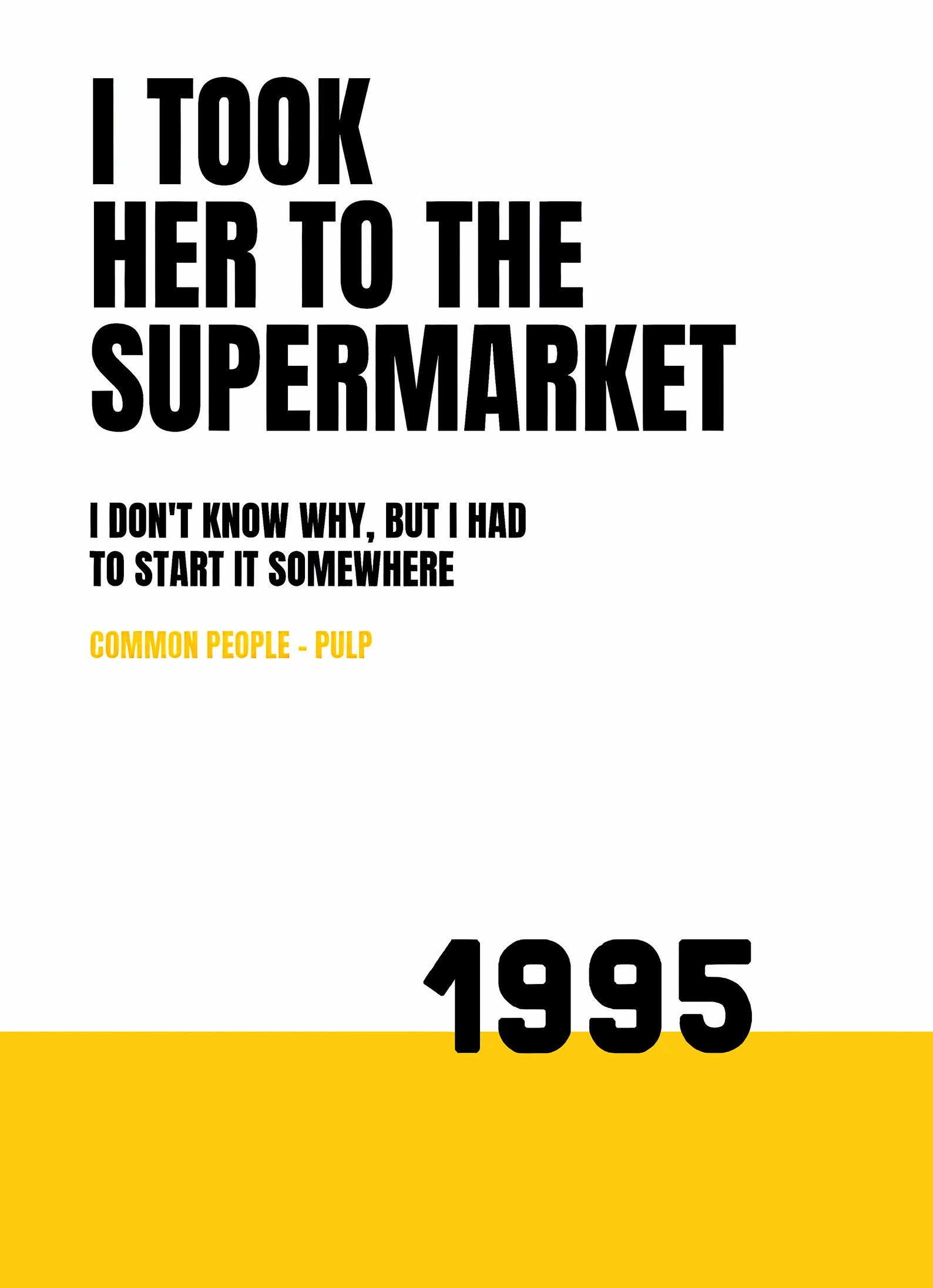 Pulp Common People Poster, Digital Print, Lyrics Print, Wall Art, Music ...