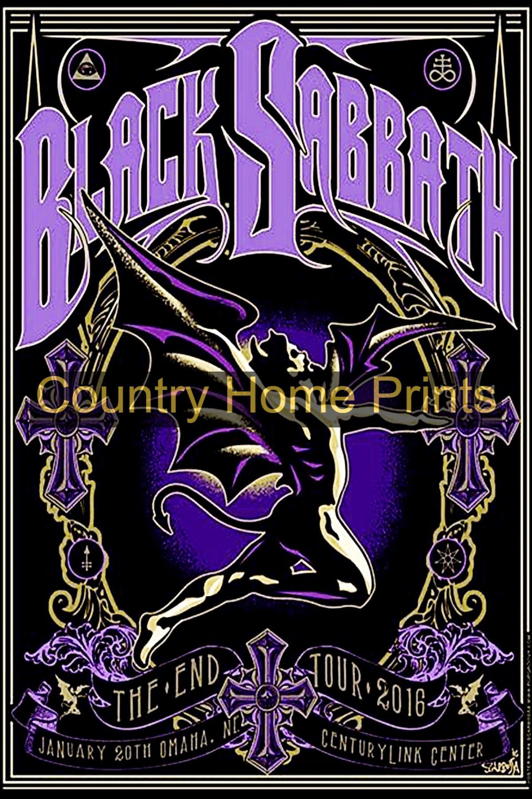Black Sabbath Digital Concert Poster, Rock Band Poster, Music Memorabilia, Heavy Metal - Etsy
