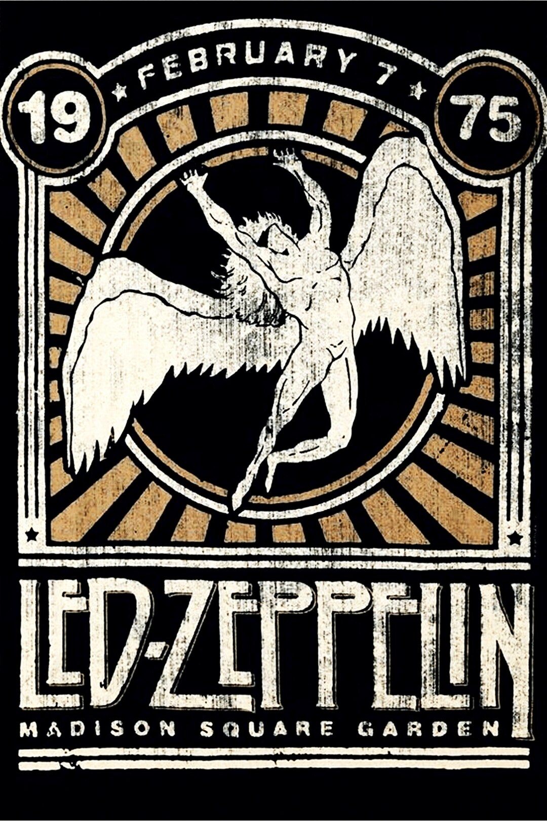 Led Zeppelin Digital Concert Poster 1970s, Classic Rock Memorabilia ...