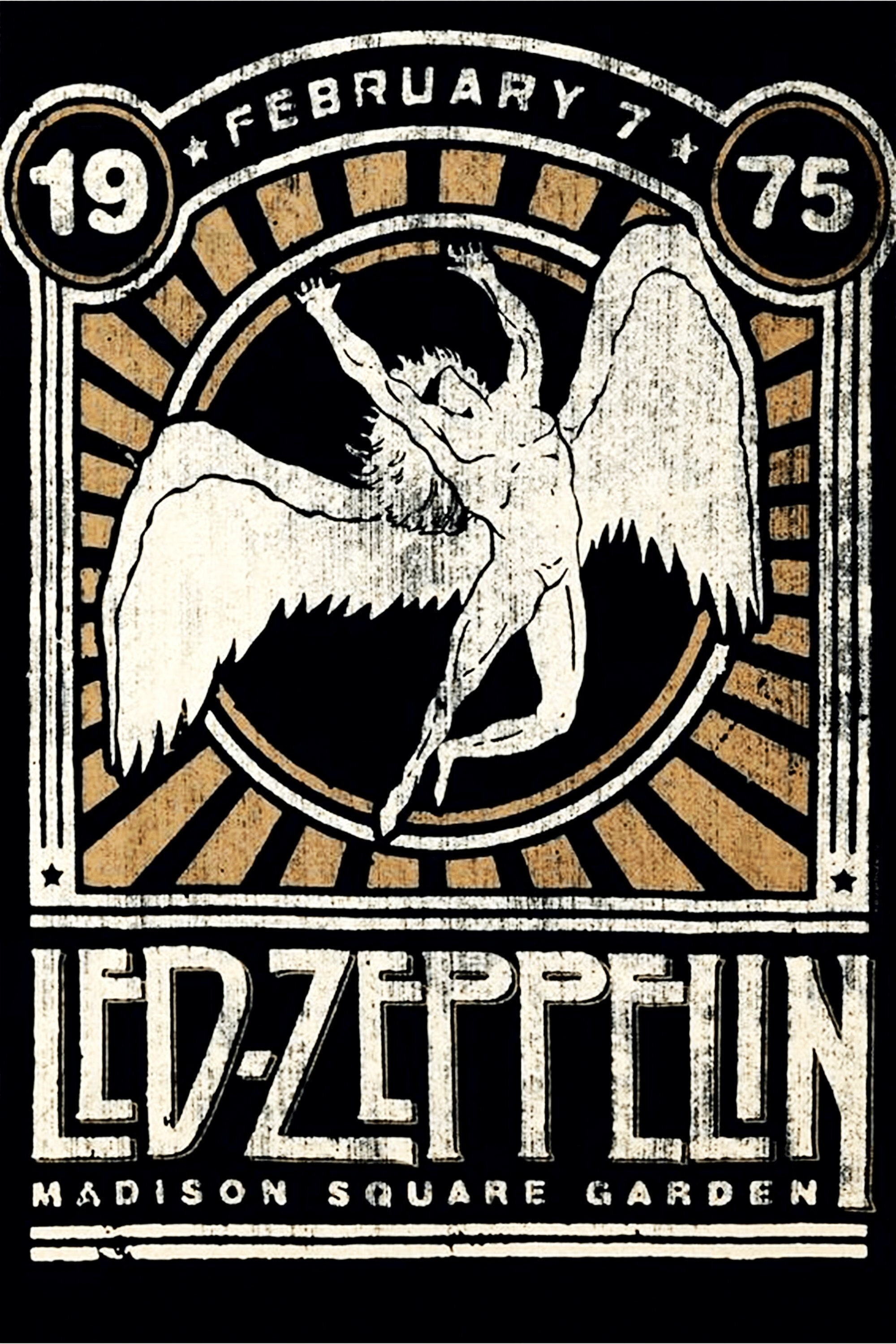 Led Zeppelin Digital Concert Poster 1970s, Classic Rock Memorabilia ...