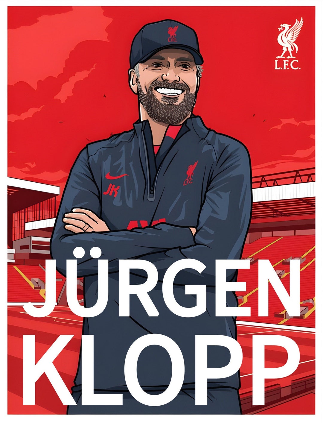 Liverpool FC Jurgen Klopp Poster, Football Manager Wall Art, Football ...