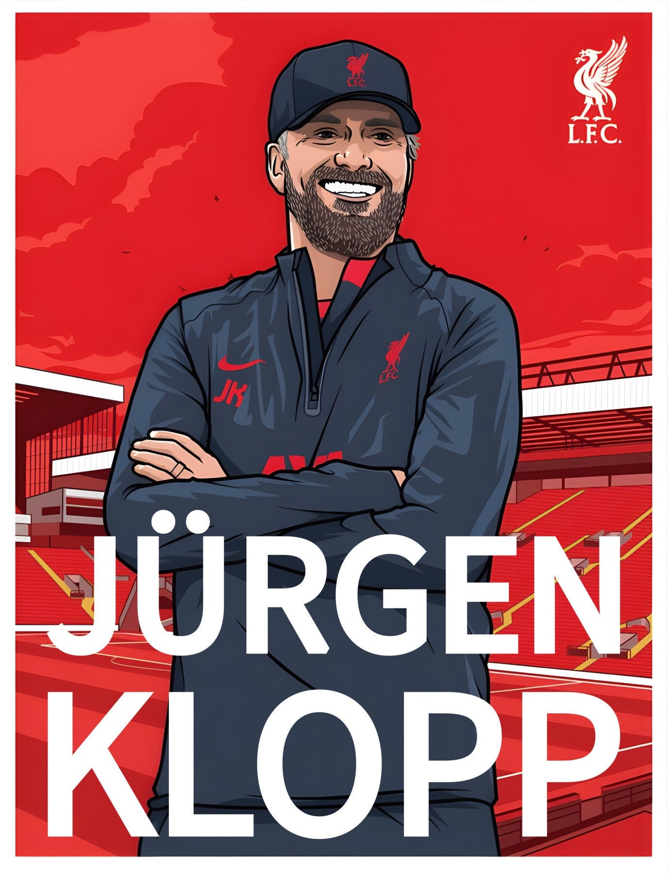 Liverpool FC Jurgen Klopp Poster, Football Manager Wall Art, Football ...