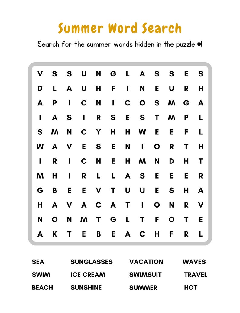 Summer Time Kids Digital Activity Pack With 70 Pages, Educational Fun ...