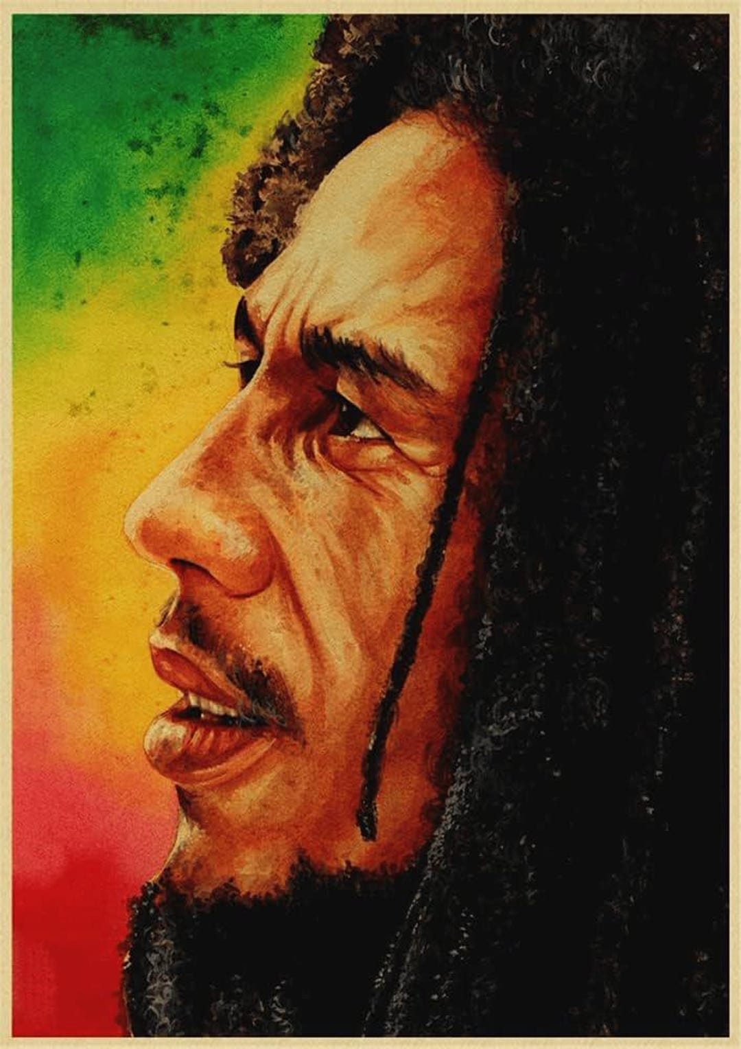 Bob Marley Digital Art Portrait, Reggae Music Wall Art, Jamaican Legend ...