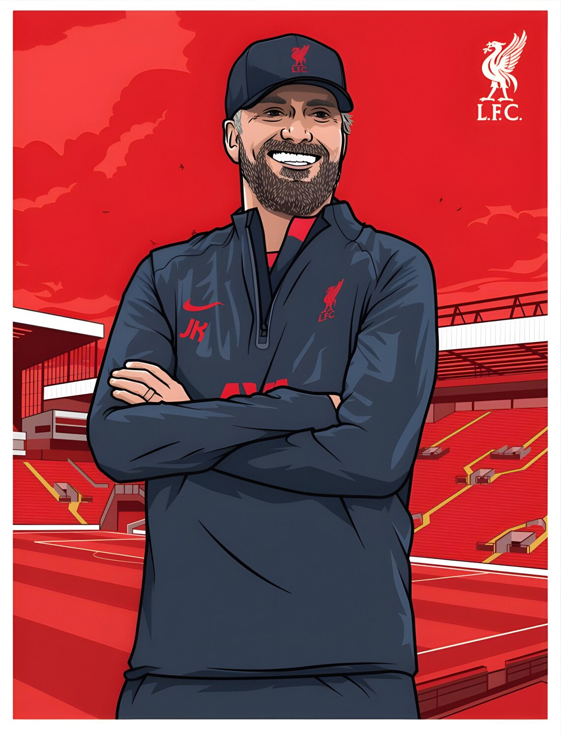 Liverpool FC Jurgen Klopp Poster, Football Manager Wall Art, Football ...