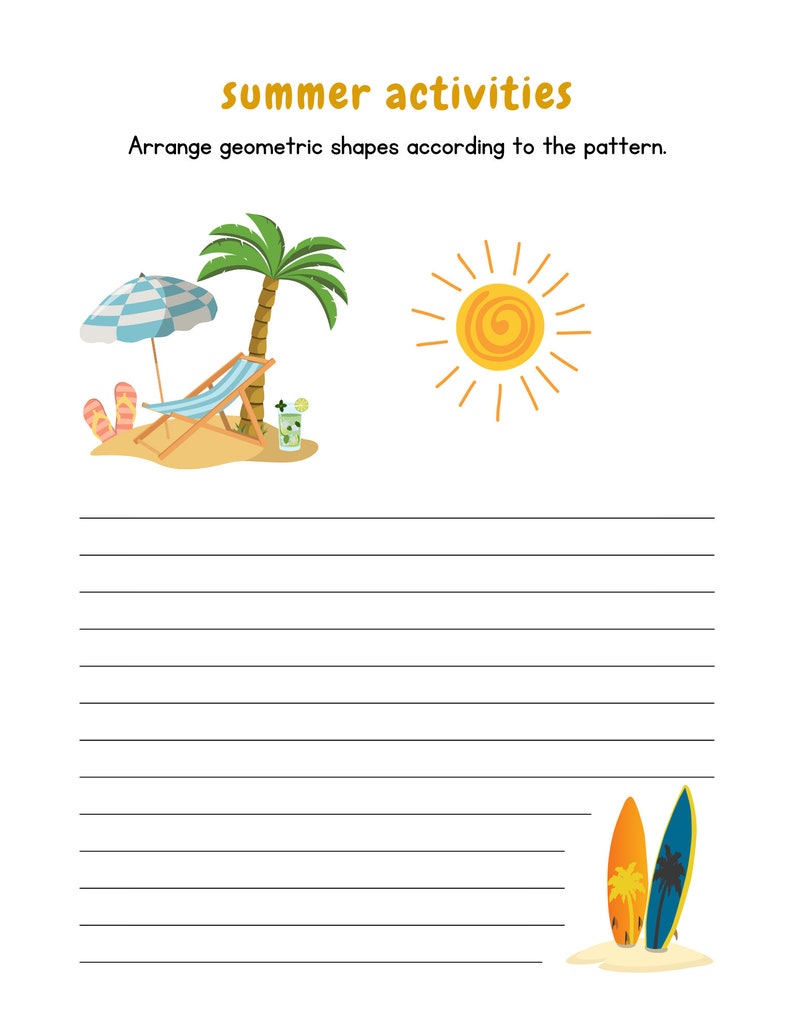 Summer Time Kids Digital Activity Pack With 70 Pages, Educational Fun ...