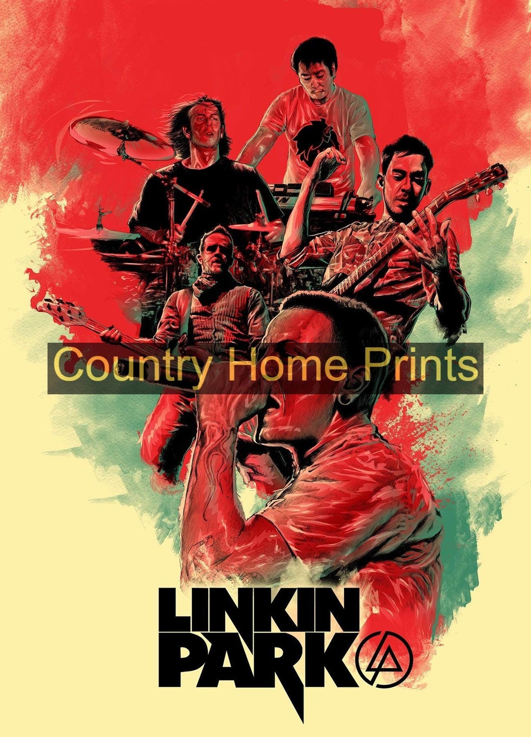 Linkin Park Digital Poster, Music Wall Art Decor,rock Band Poster ...