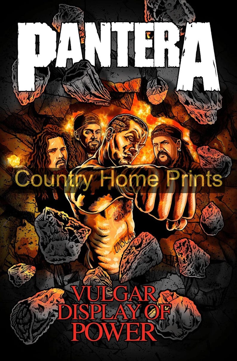 Pantera Vulgar Display of Power Poster, Thrash Metal Wall Art, 1992, Heavy Metal Wall Decor - Etsy