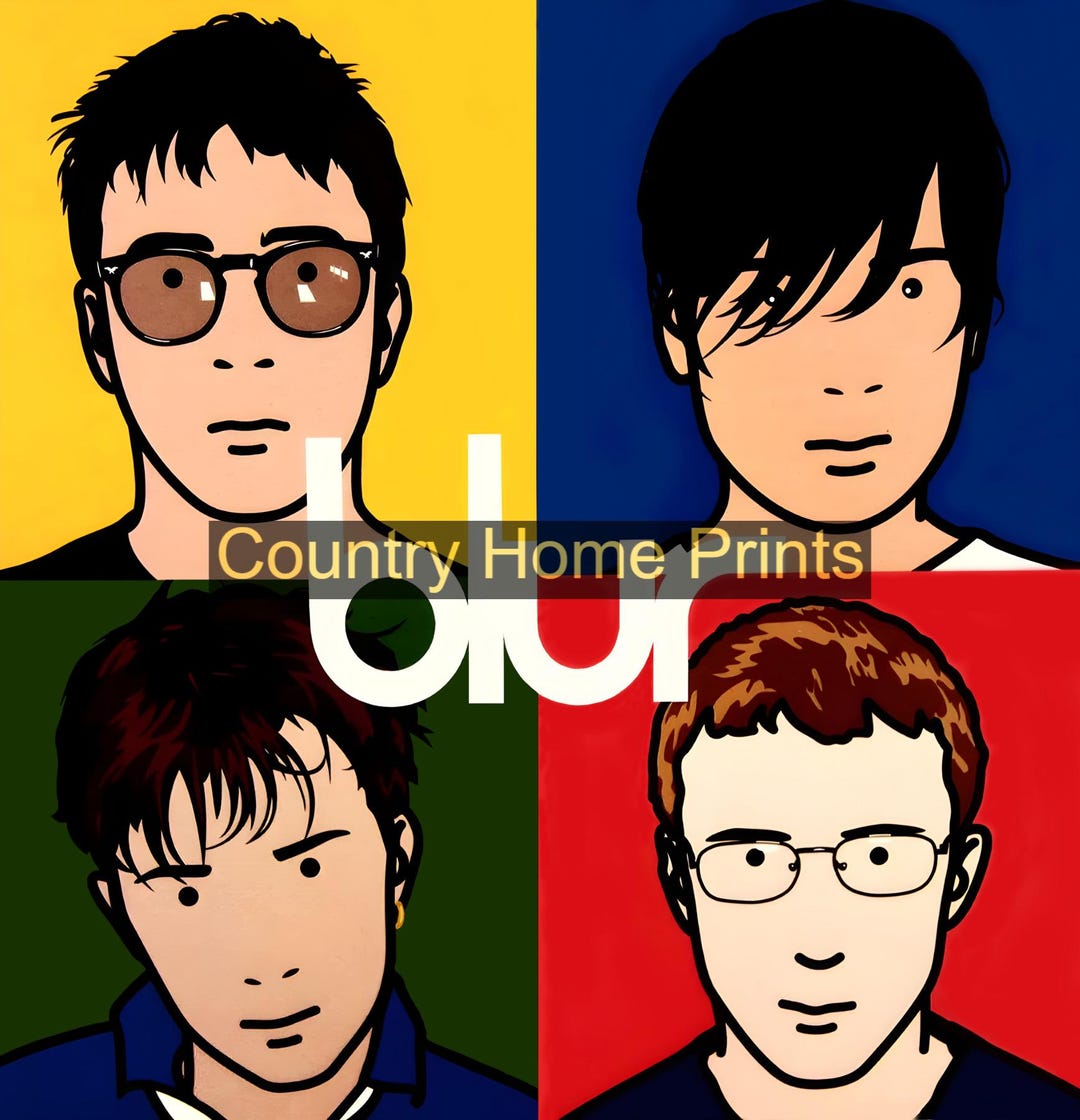 Blur Album Cover Digital Print, UK Indie Rock Band Art, Retro Wall ...