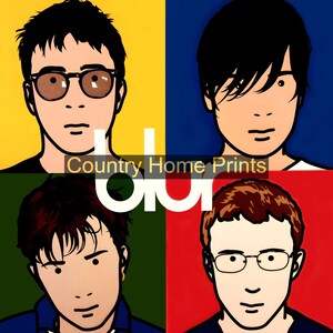 Blur Album Cover Digital Print, UK Indie Rock Band Art, Retro Wall ...