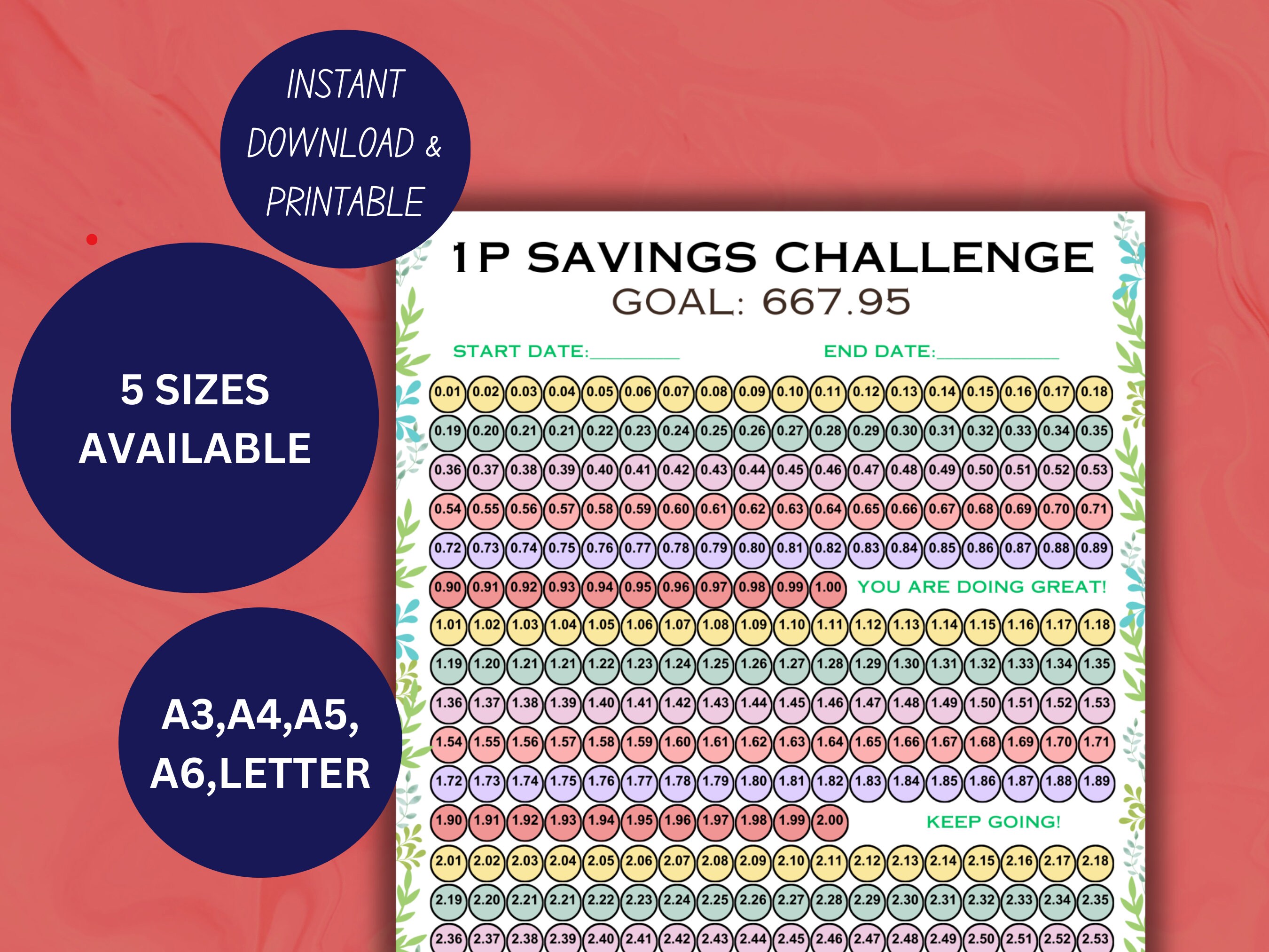 1p Saving Challenge, UK Saving Challenge Printable A3, A4, A5, Letter ... 1p Saving Challenge, UK Saving Challenge Printable A3, A4, A5, Letter ...