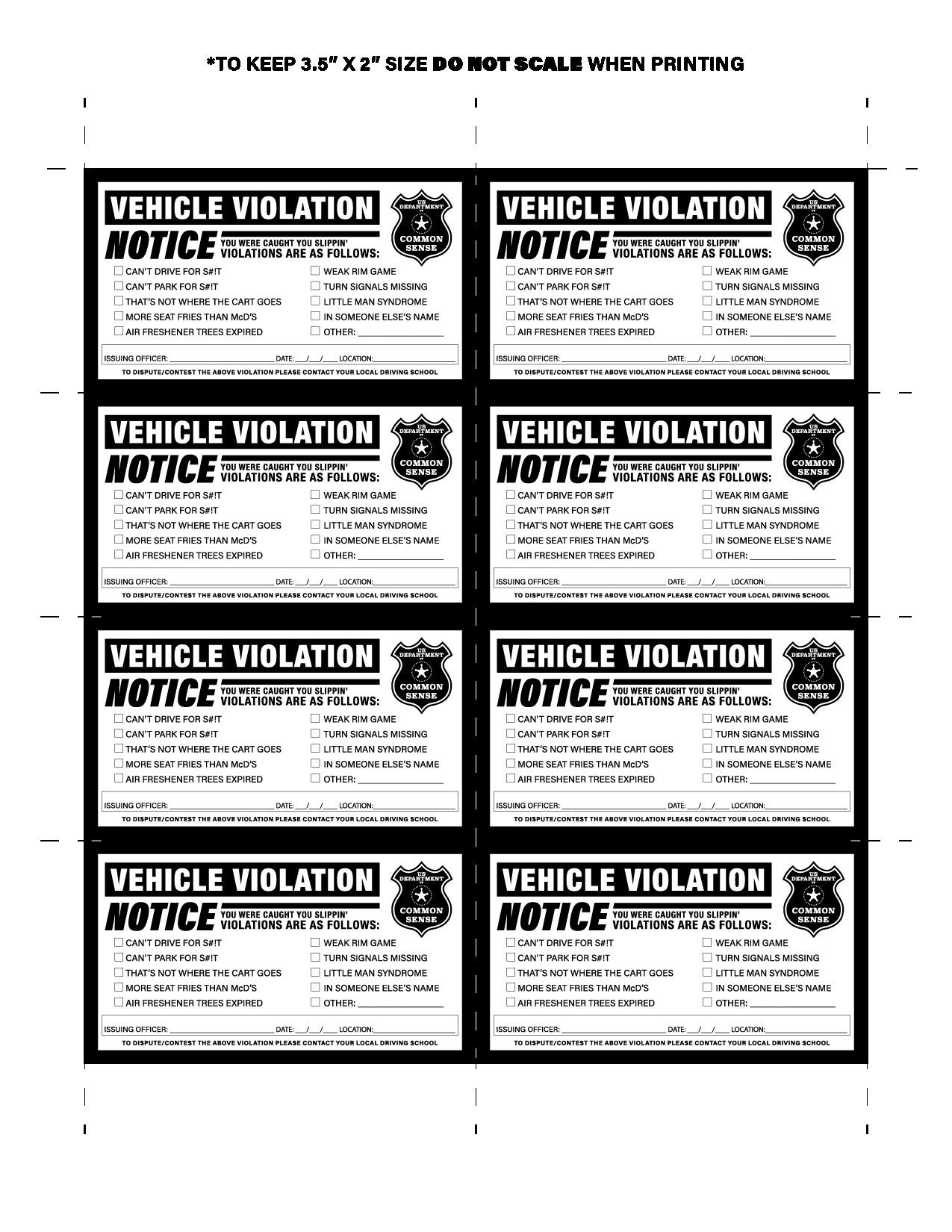 Printable Prank Violation Tickets • Great for SOCIAL MEDIA VIDEOS! • 3. ...