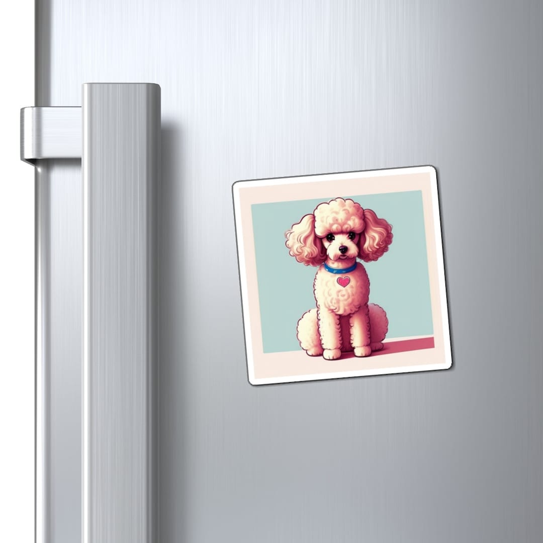 Cute Poodle Art Magnet, Aesthetic Poodle Art Magnet, Gift for Poodle ...