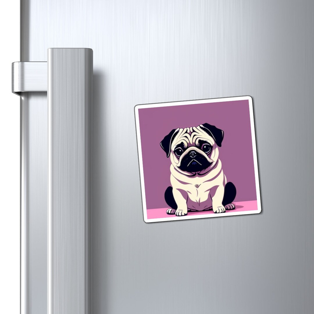 Pug Art Magnet, Aesthetic Cute Pug Art Magnet, Gift for Pug Lover - Etsy