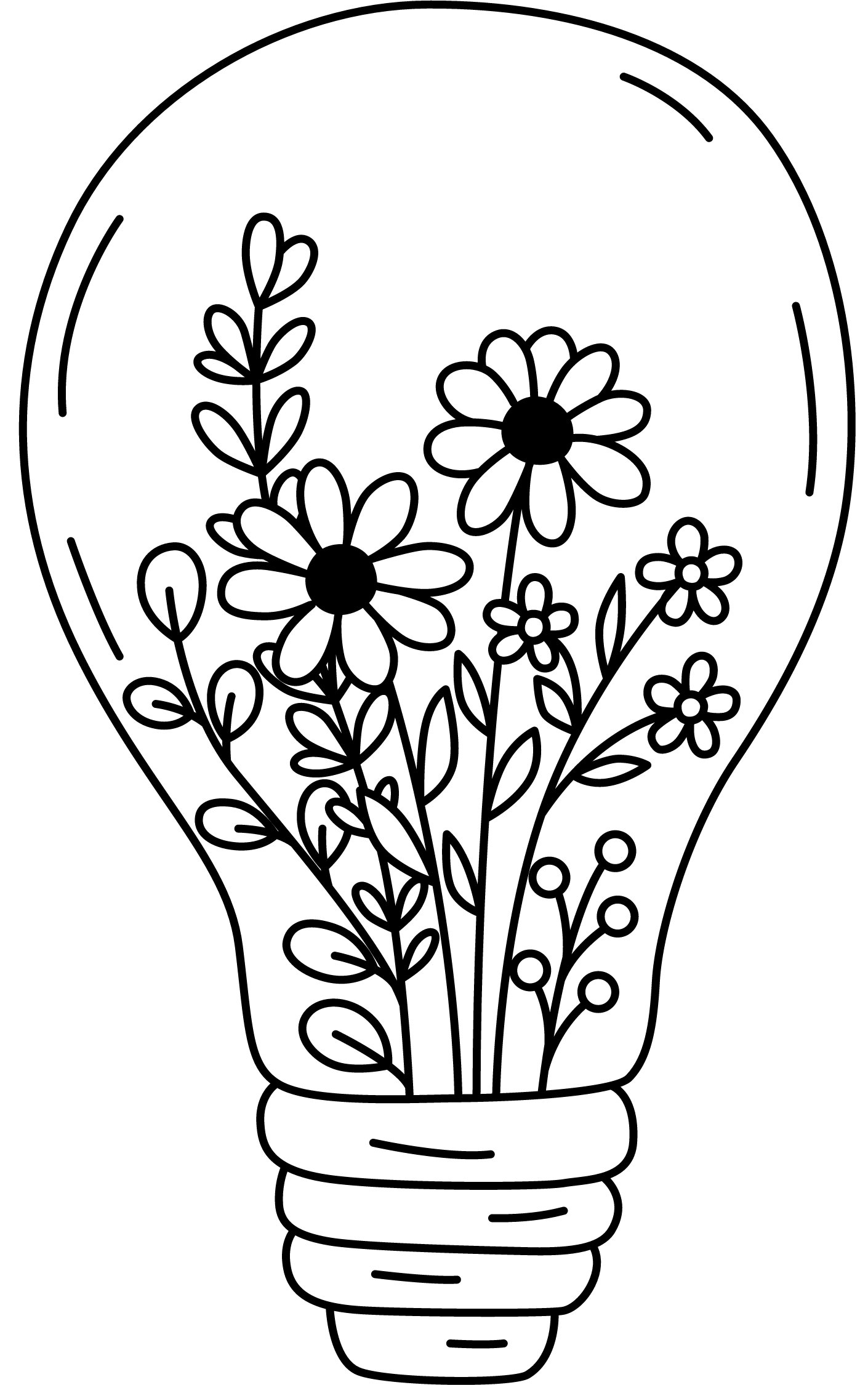 Wildflower Printable Coloring Pages - Etsy