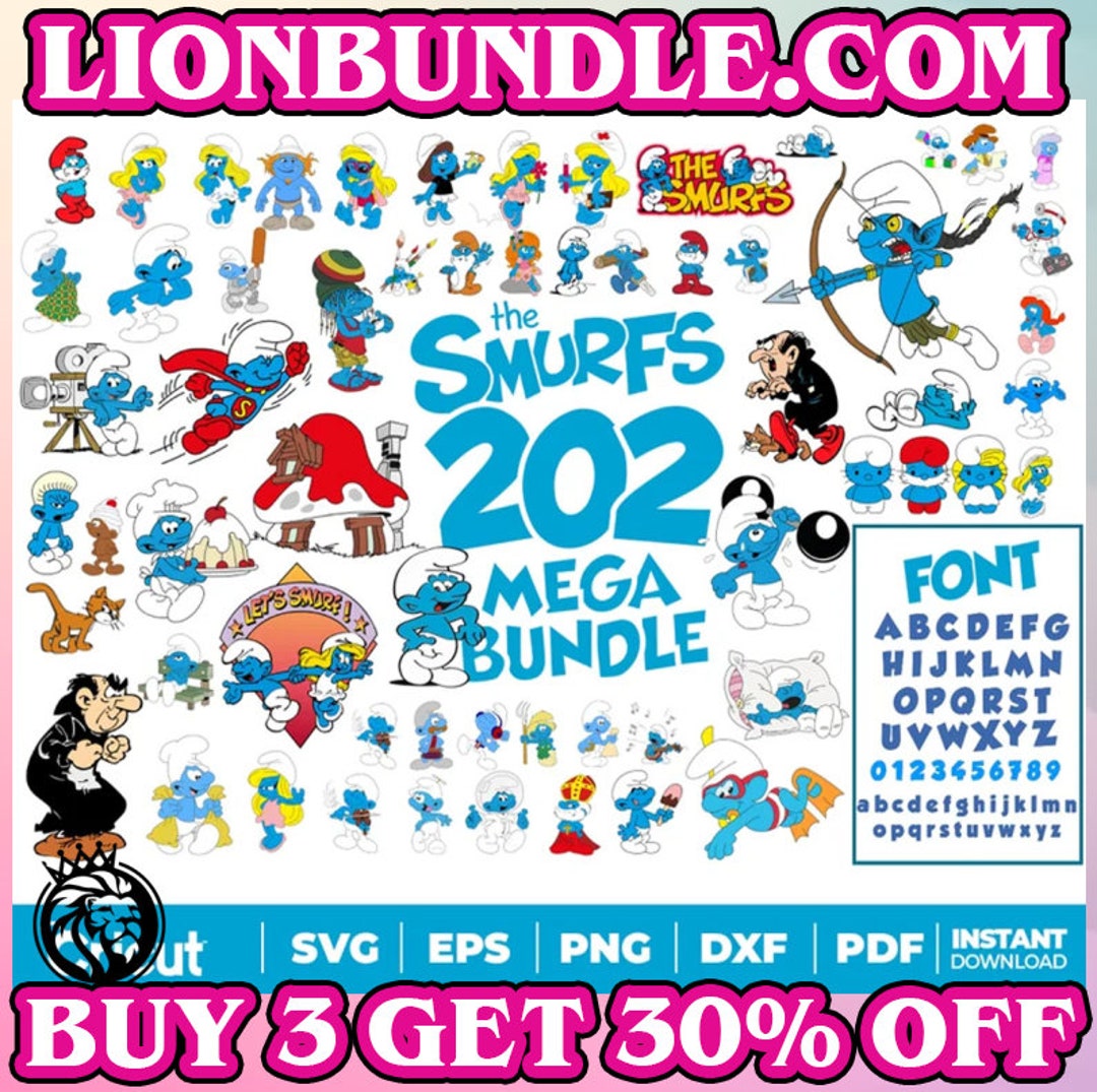 Cartoon Svg Bundle, Smurfs Svg Digital Files - Etsy