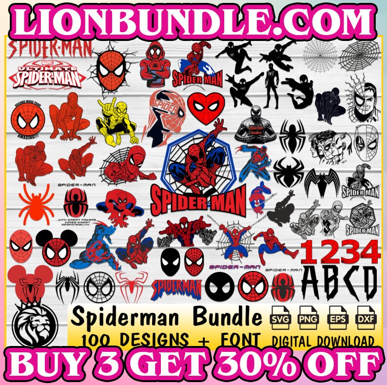 Spiderman Svg Bundle, Spiderman Svg, Digital Files - Etsy