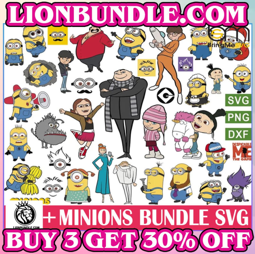 Mega Minions Svg Bundle, Minions Png, Minions clipart, Despicable Svg ...