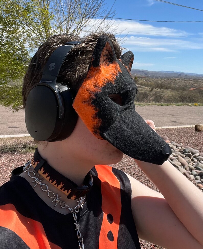 Cross Fox Mask melanistic Fox - Etsy